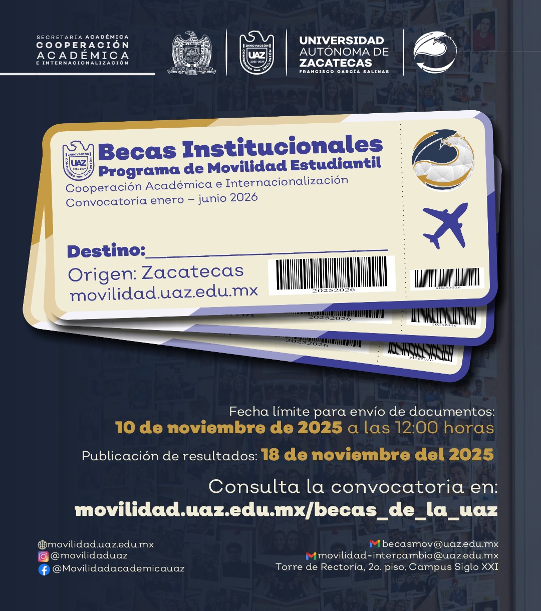Convocatorias de becas de la UAZ – UAZ : Movilidad e Intercambio Académico